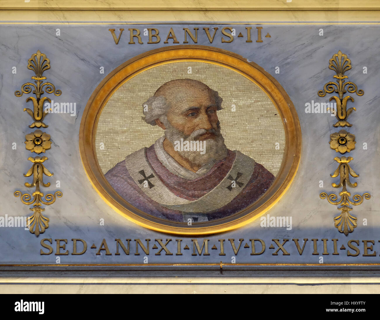 The icon on the dome with the image of Pope Urban II, basilica of Saint ...