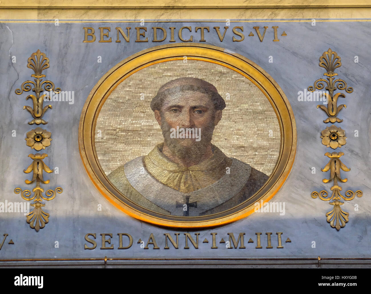 The icon on the dome with the image of Pope Benedict VI, basilica of ...