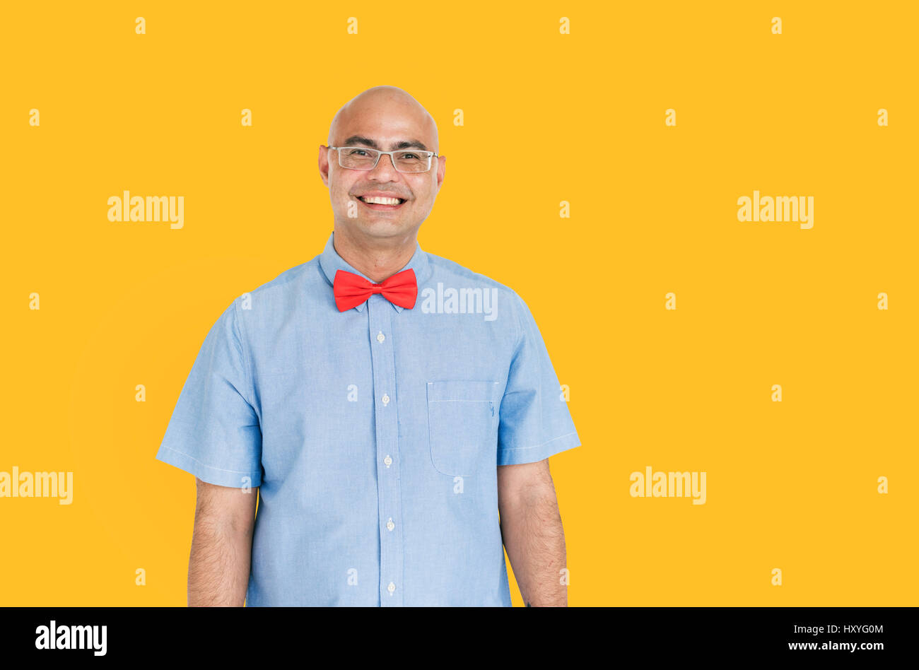 Bald Man Smiling Happiness Portrait Stock Photo - Alamy