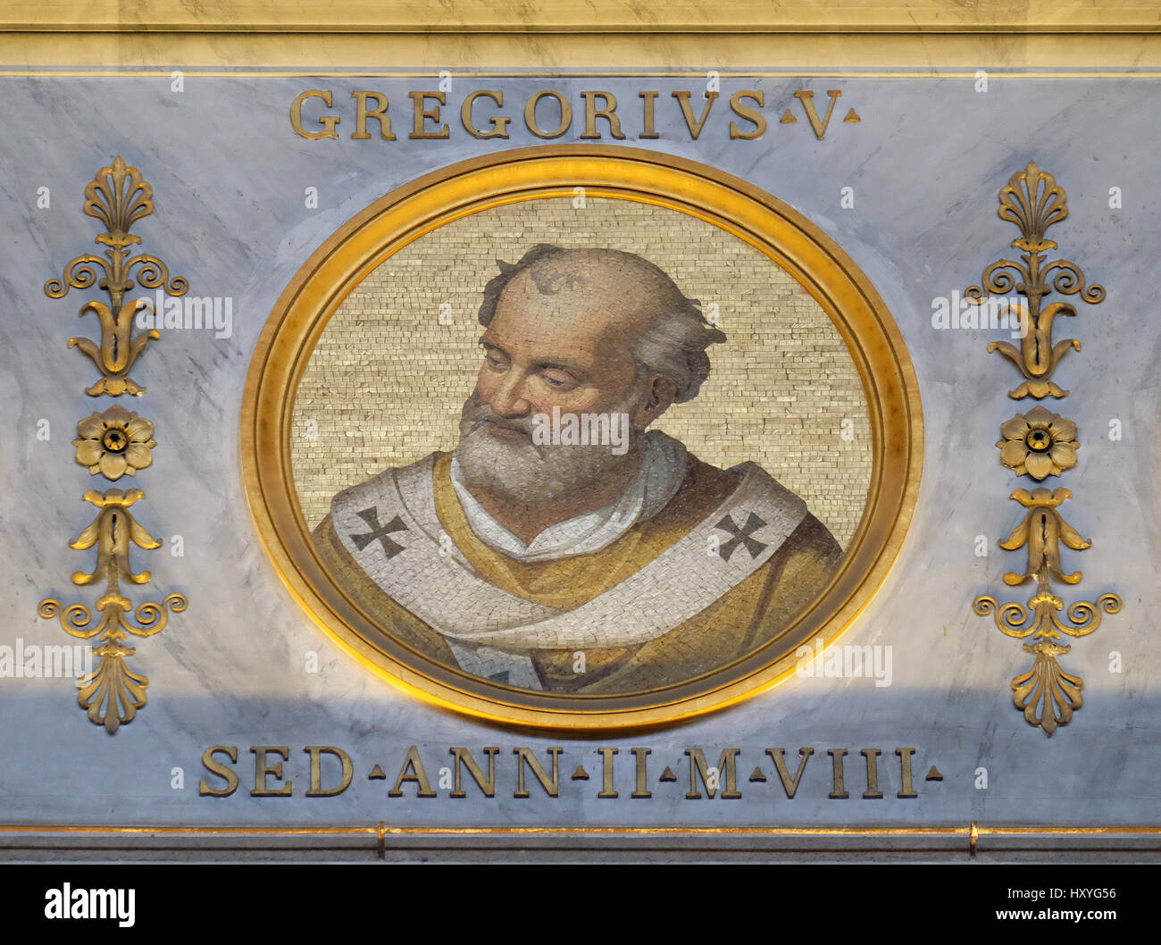 The icon on the dome with the image of Pope Gregory V, basilica of ...
