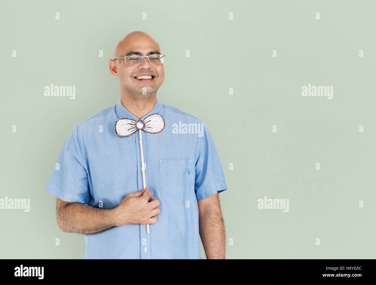 Bald Man Smiling Happiness Portrait Stock Photo - Alamy