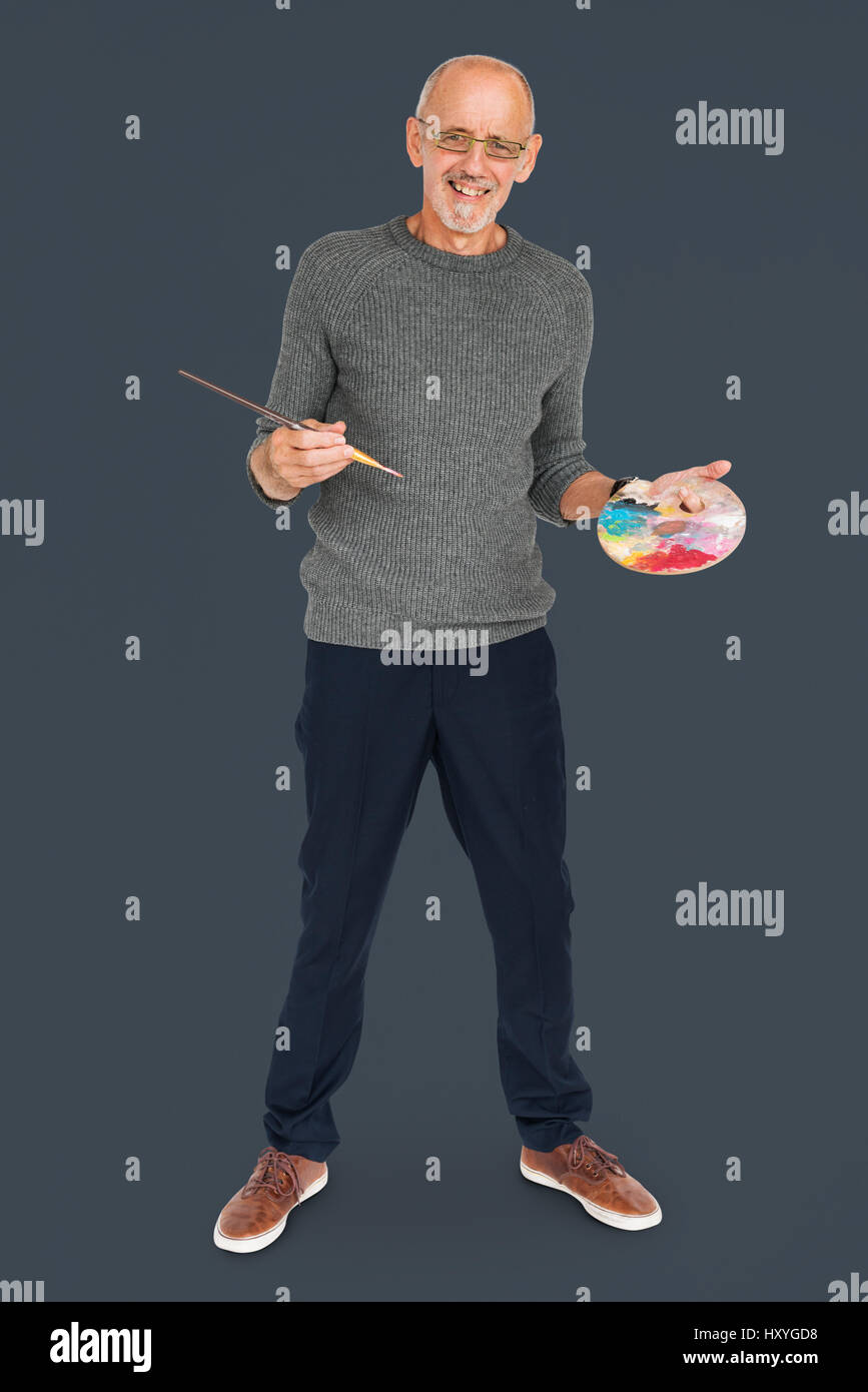 Man Smiling Happiness Color Palette Portrait Stock Photo - Alamy