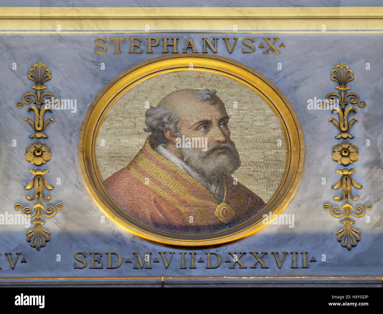 The icon on the dome with the image of Pope Stephen IX (X), basilica of ...