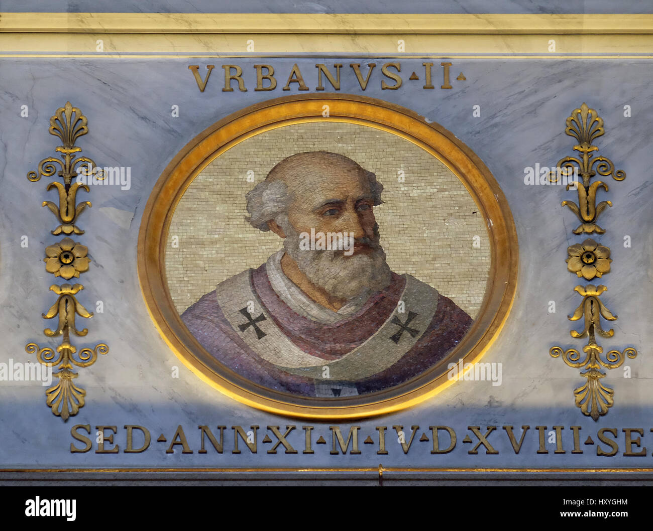 The icon on the dome with the image of Pope Urban II, basilica of Saint ...