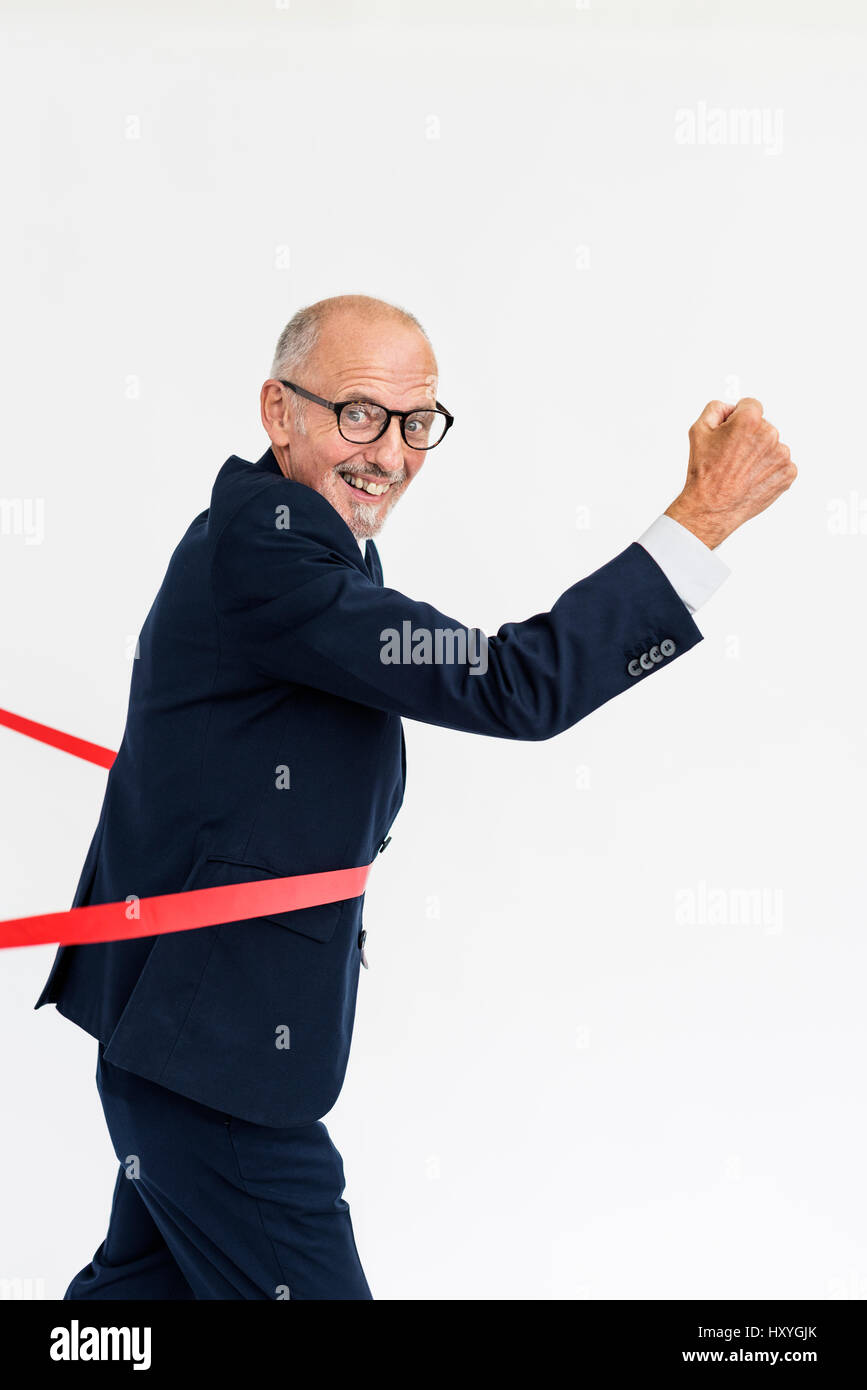 Man Crossing Line Tape Concept Stock Photo - Alamy