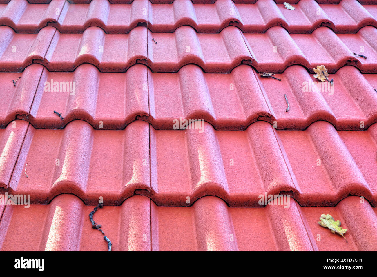 New roof with ceramic tiles closeup Stock Photo - Alamy