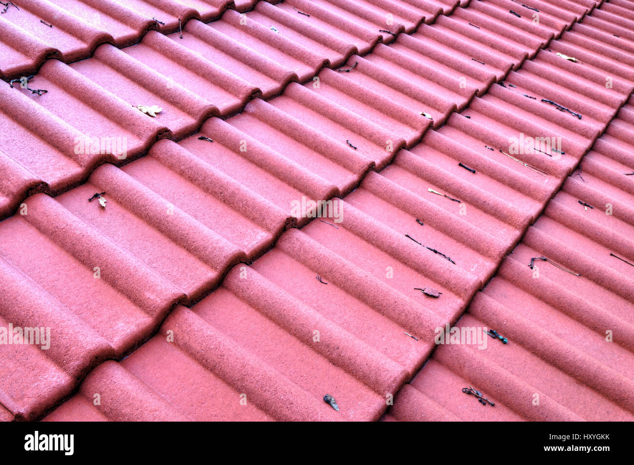 New roof with ceramic tiles closeup Stock Photo - Alamy