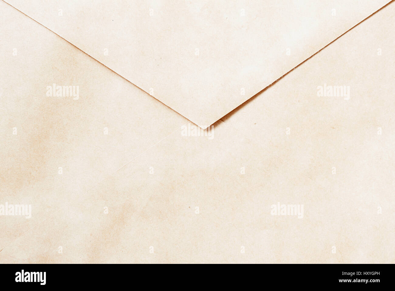 Texture of Vintage paper envelope, back side. Top view. Background ...