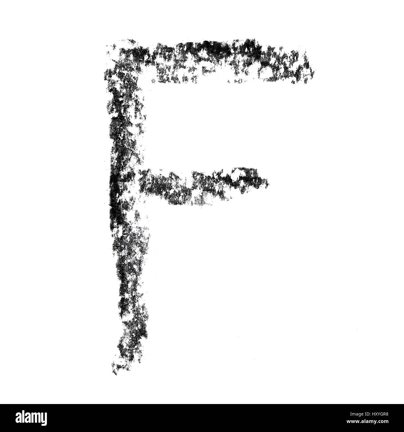 F - Hand-written charcoal alphabet Stock Photo - Alamy