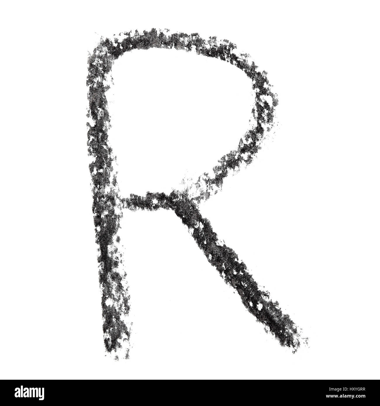 R - Hand-written charcoal alphabet Stock Photo - Alamy