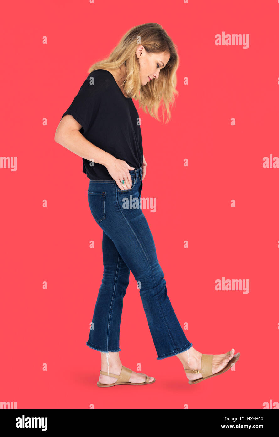 Female Standing Pose Studio Concept Stock Photo - Alamy