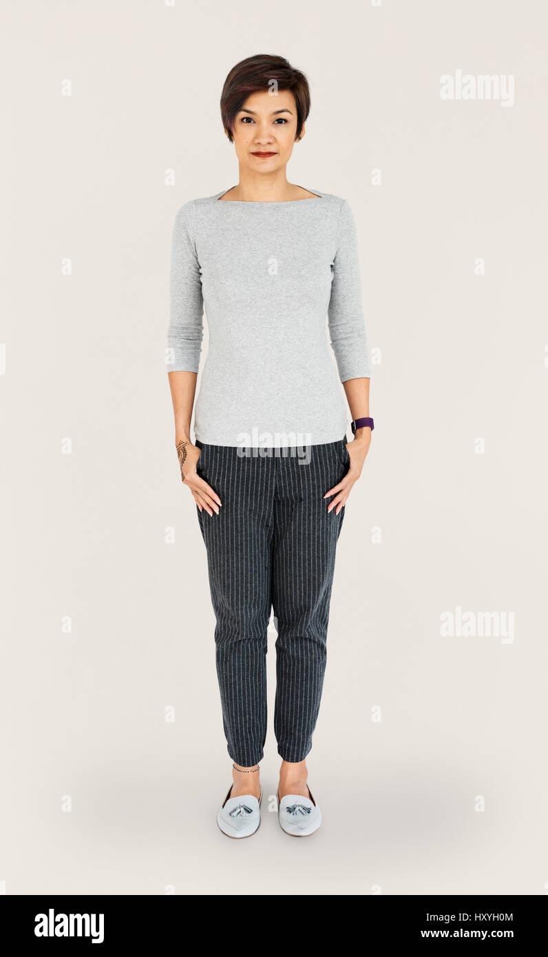 Female Standing Pose Studio Concept Stock Photo - Alamy