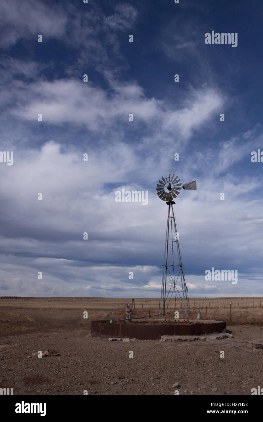 Windmill on plains Stock Photo - Alamy