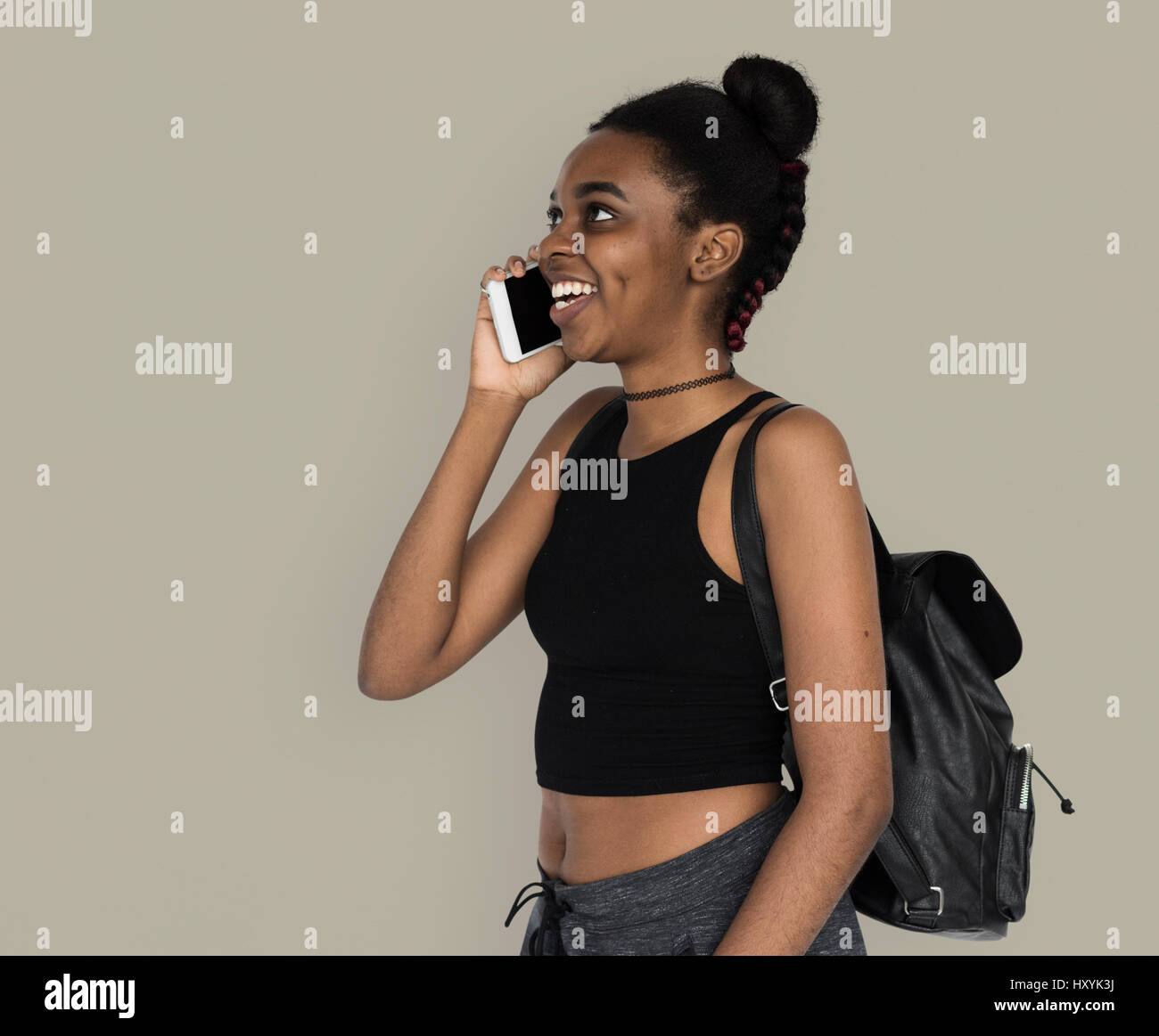 Young Women Talk Calling Mobile Communication Stock Photo - Alamy