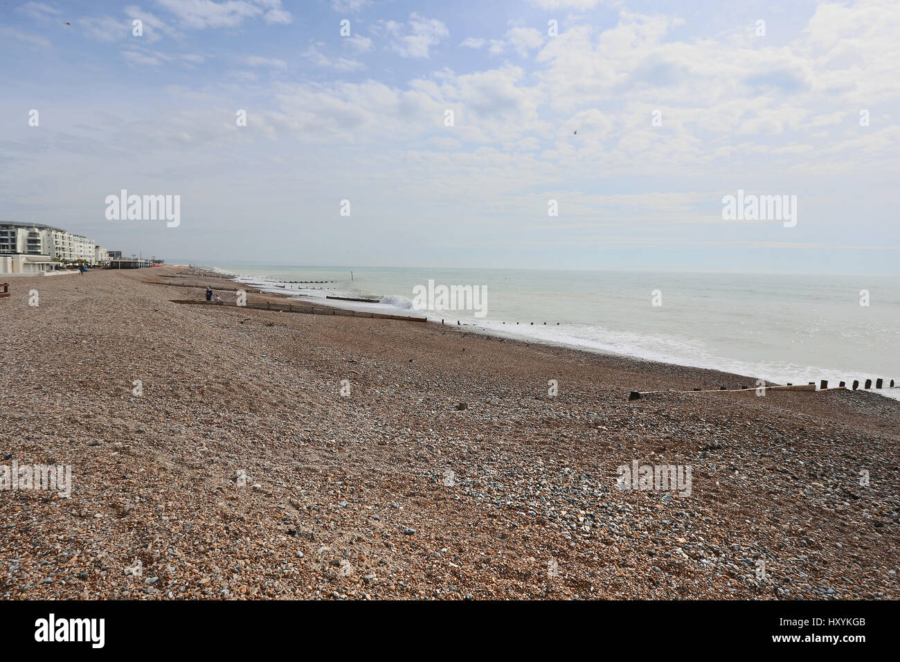 Worthing beaches pier and shops Stock Photo - Alamy