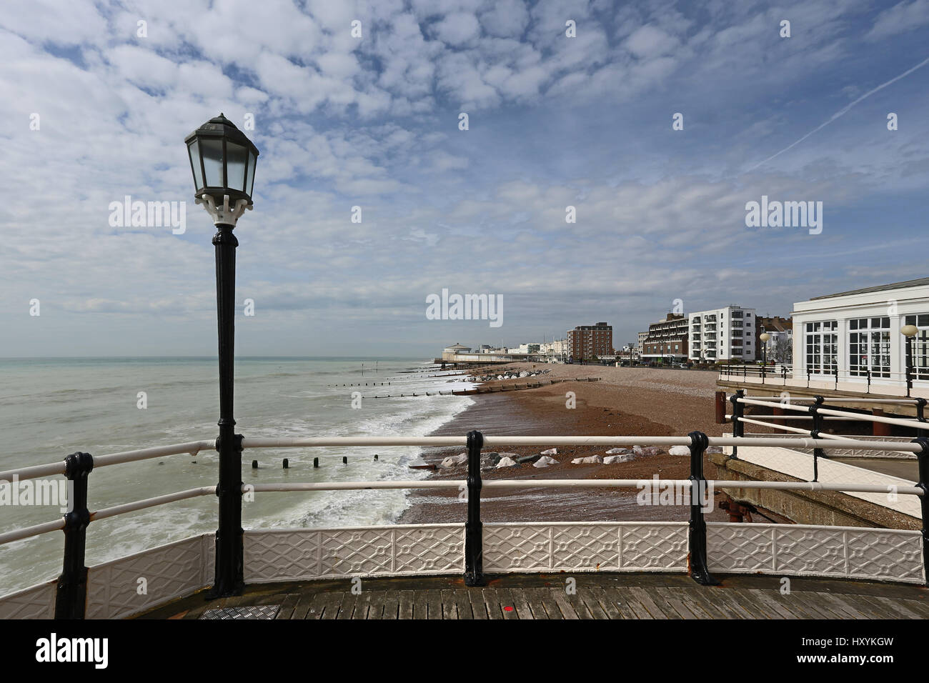 Worthing beaches pier and shops Stock Photo - Alamy