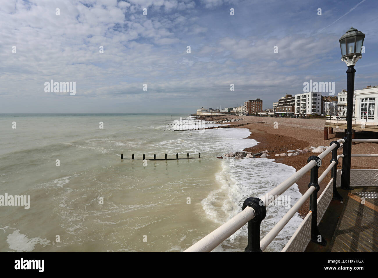 Worthing beaches pier and shops Stock Photo - Alamy