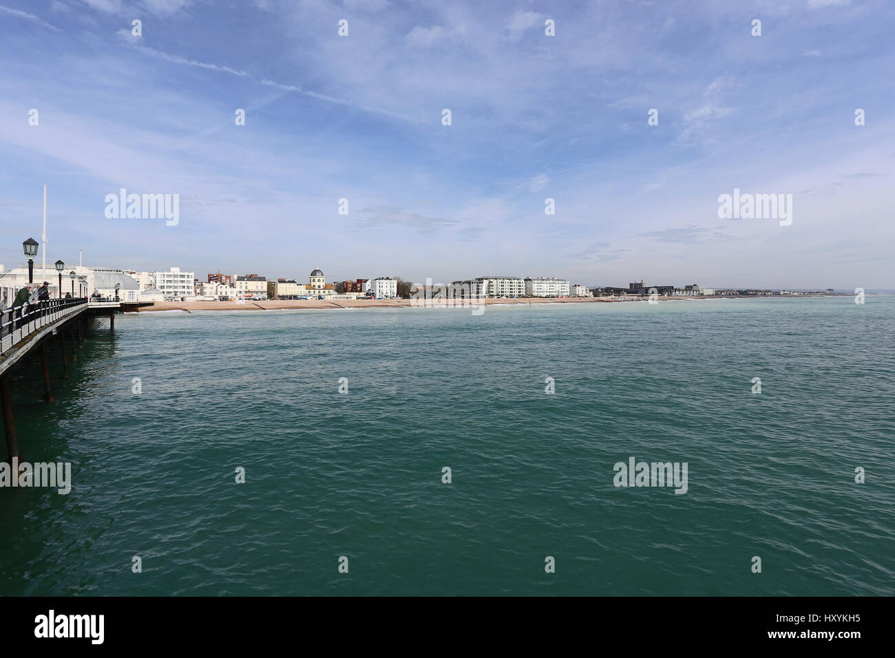 Worthing beaches pier and shops Stock Photo - Alamy