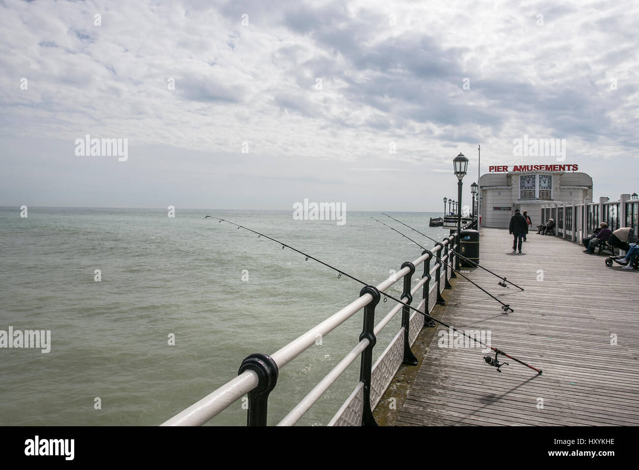 Worthing beaches pier and shops Stock Photo - Alamy