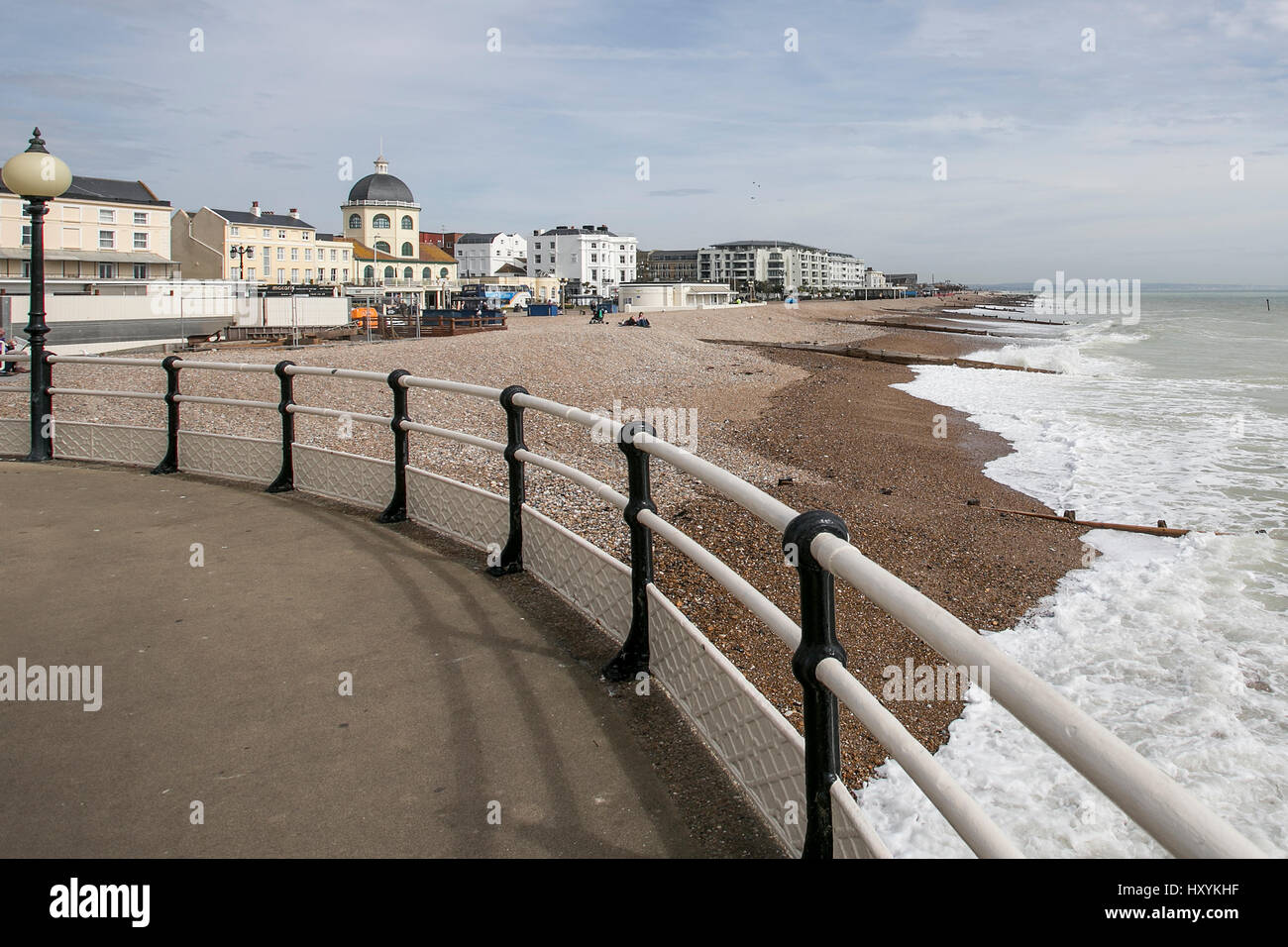 Worthing beaches pier and shops Stock Photo - Alamy