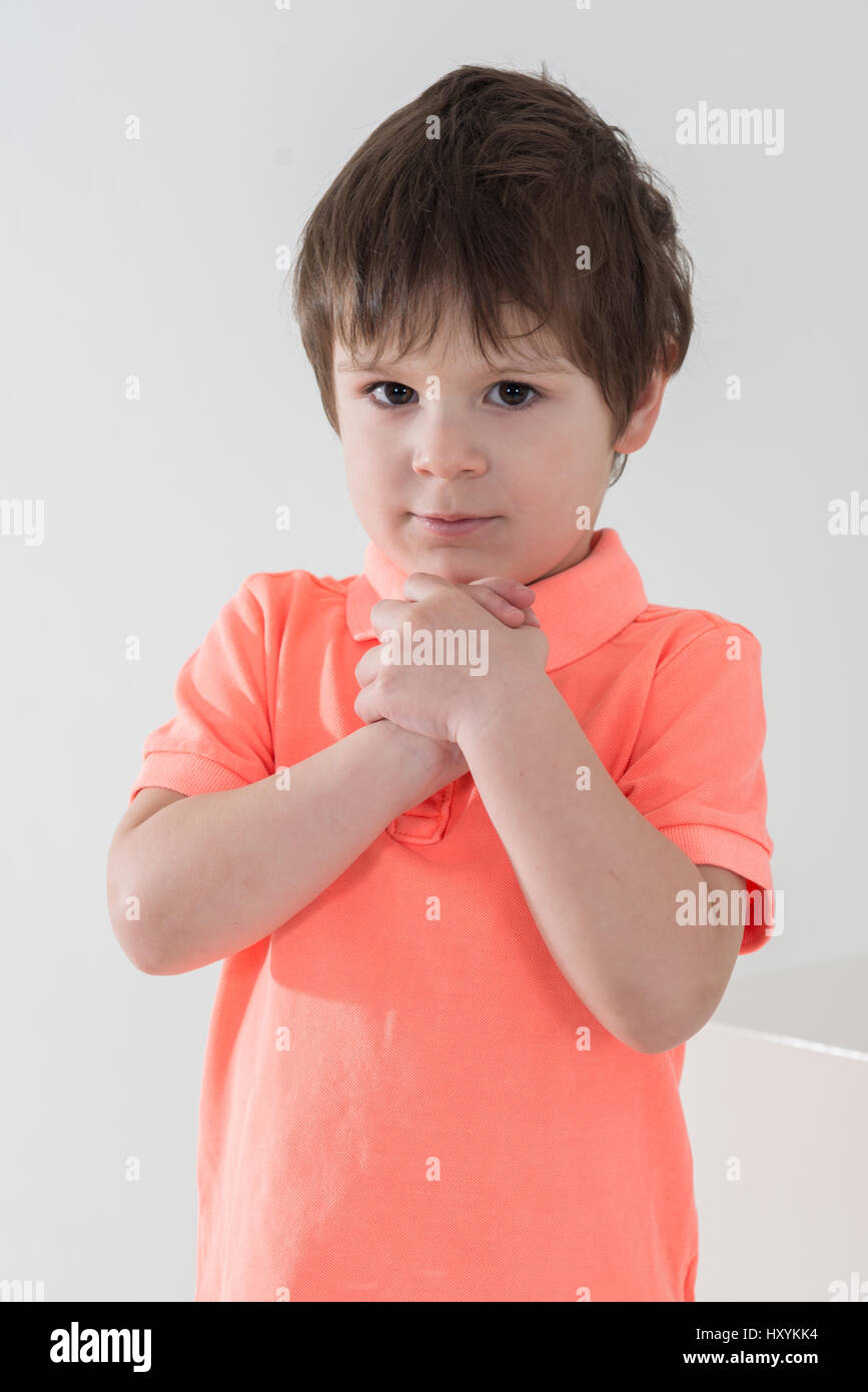 Little stylish fashion model - boy on white backgrpund in modern ...