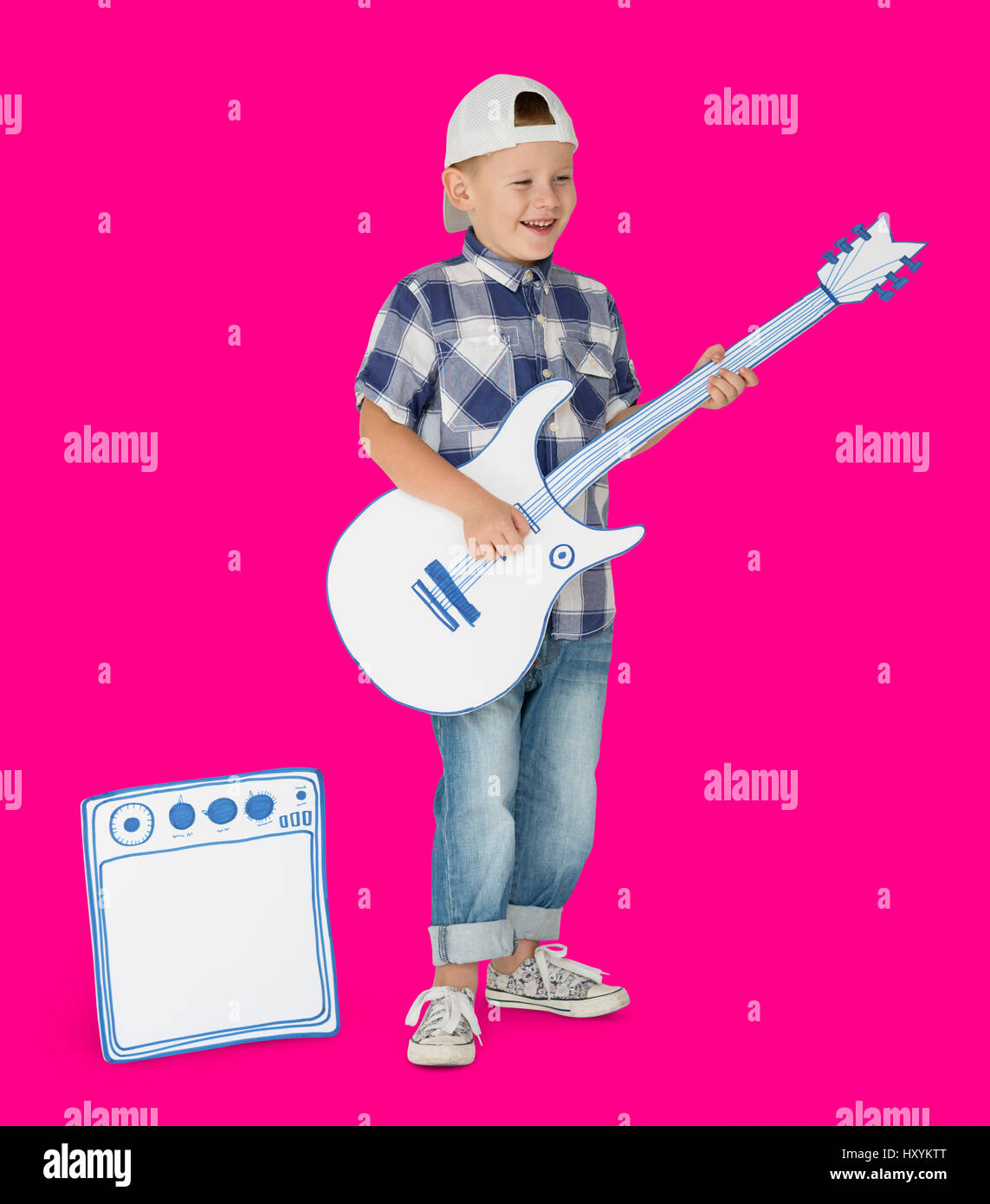 Studio Shoot People Kid Music Stock Photo - Alamy