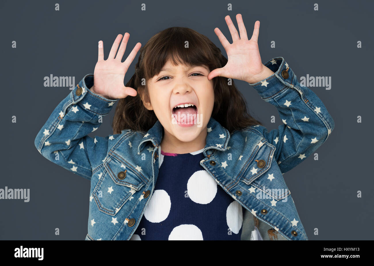 Little Girl Having Fun Portrait Stock Photo - Alamy