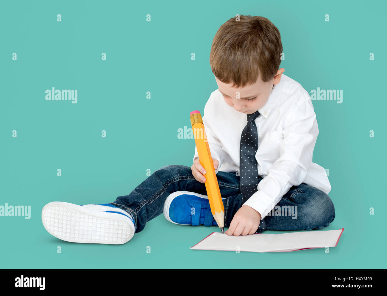 Caucasian Boy Focused Concentrated Play Stock Photo - Alamy