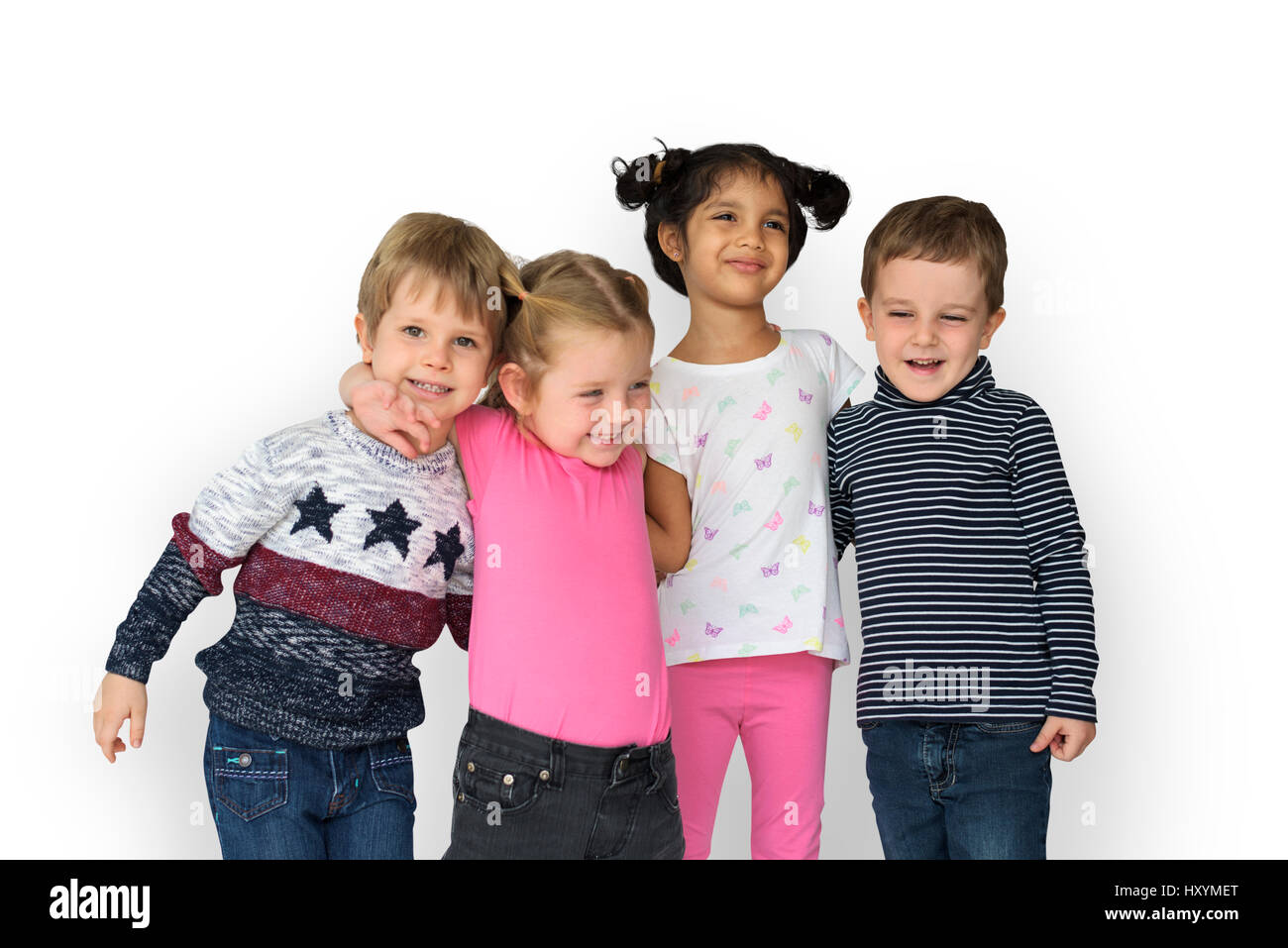 Little Children Happy Cheerful Friendship Stock Photo - Alamy