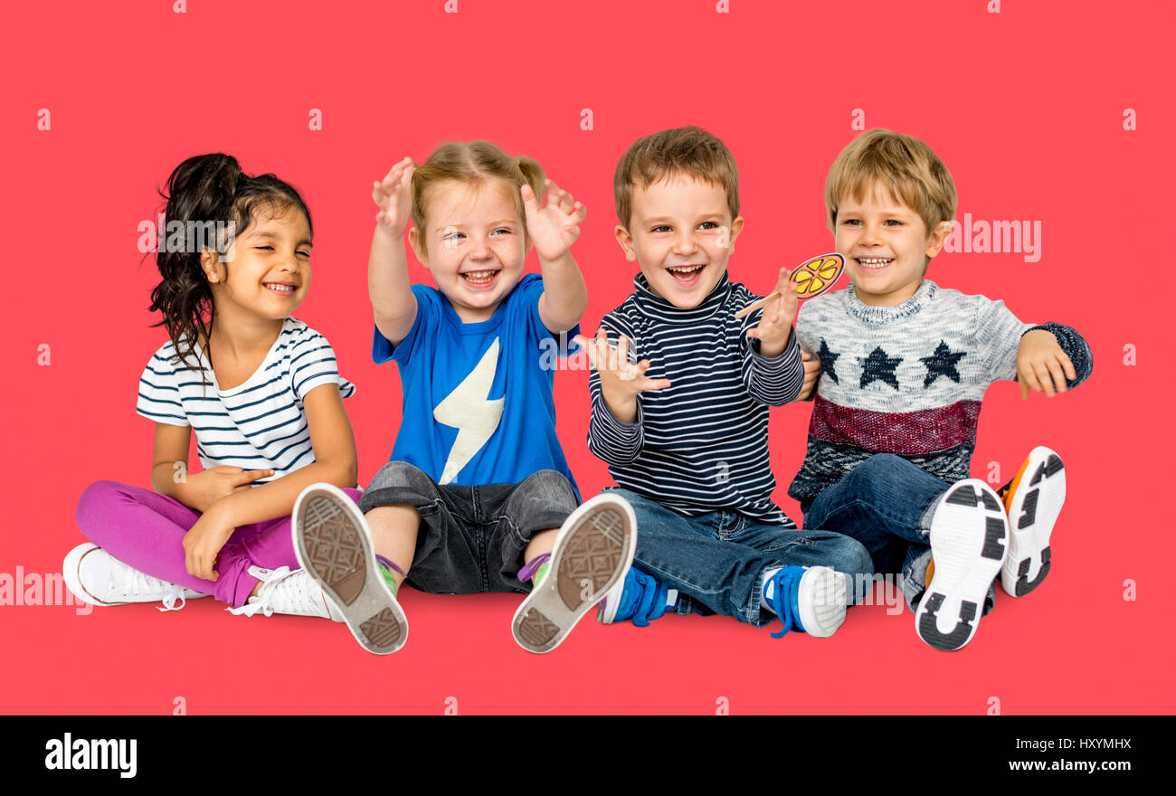 Children Smiling Happiness Friendship Togetherness Stock Photo - Alamy