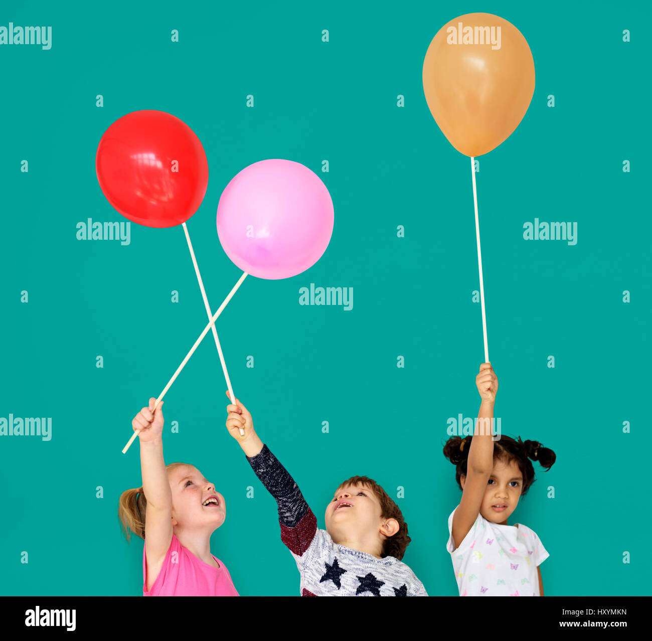 Little Children Playing Balloon Fun Smiling Stock Photo - Alamy