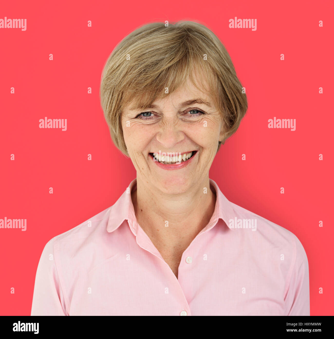 Senior Adult Woman Smiling Happiness Studio Portrait Stock Photo - Alamy