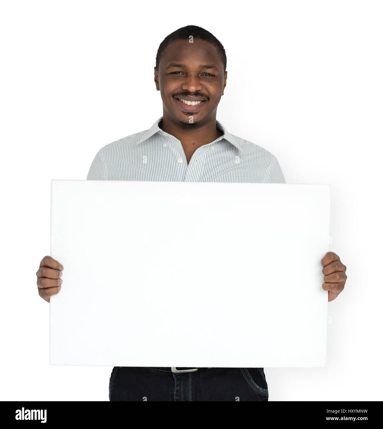 African Man Smiling Happiness Banner Copy Space Studio Portrait Stock ...