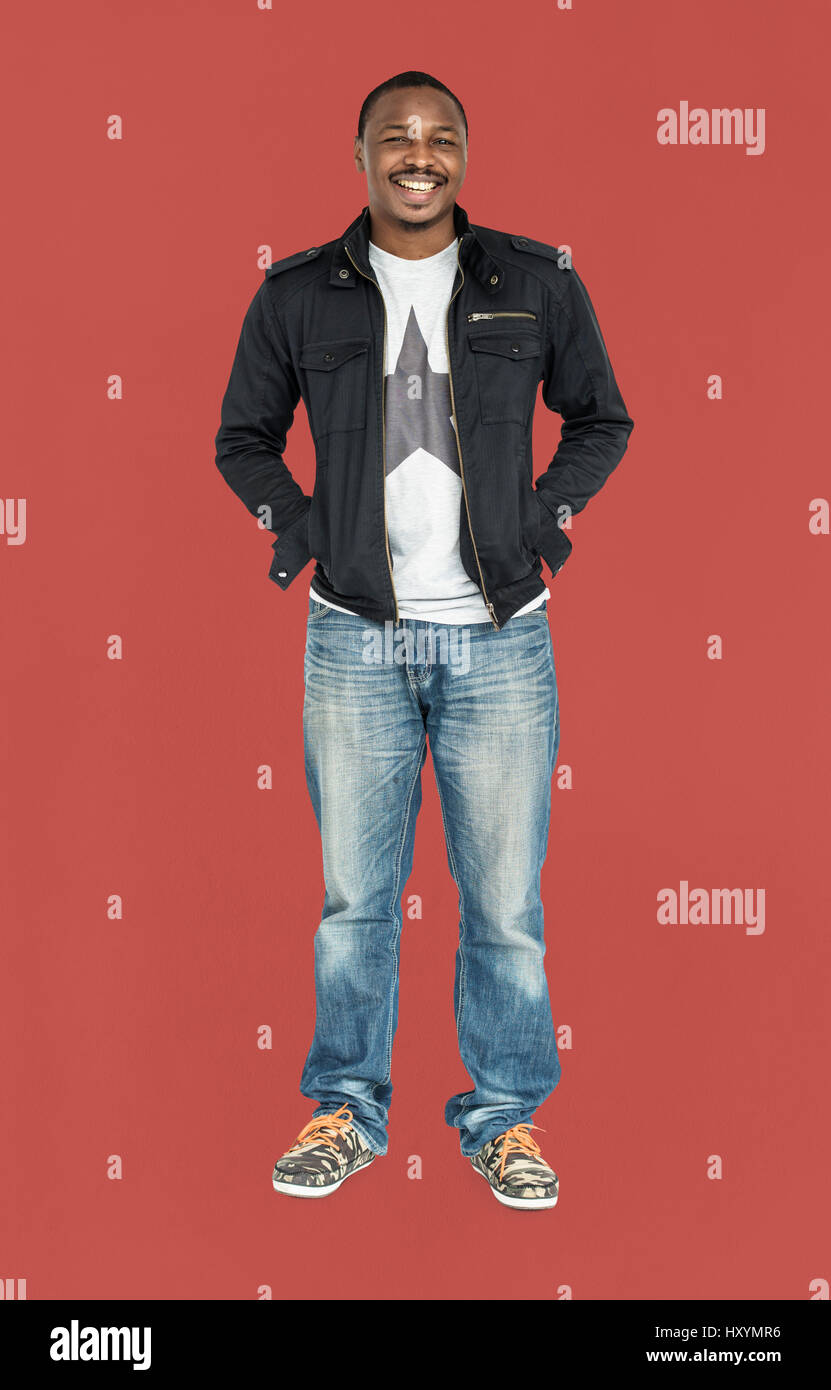 African Descent Man Smiling Happy Stock Photo - Alamy