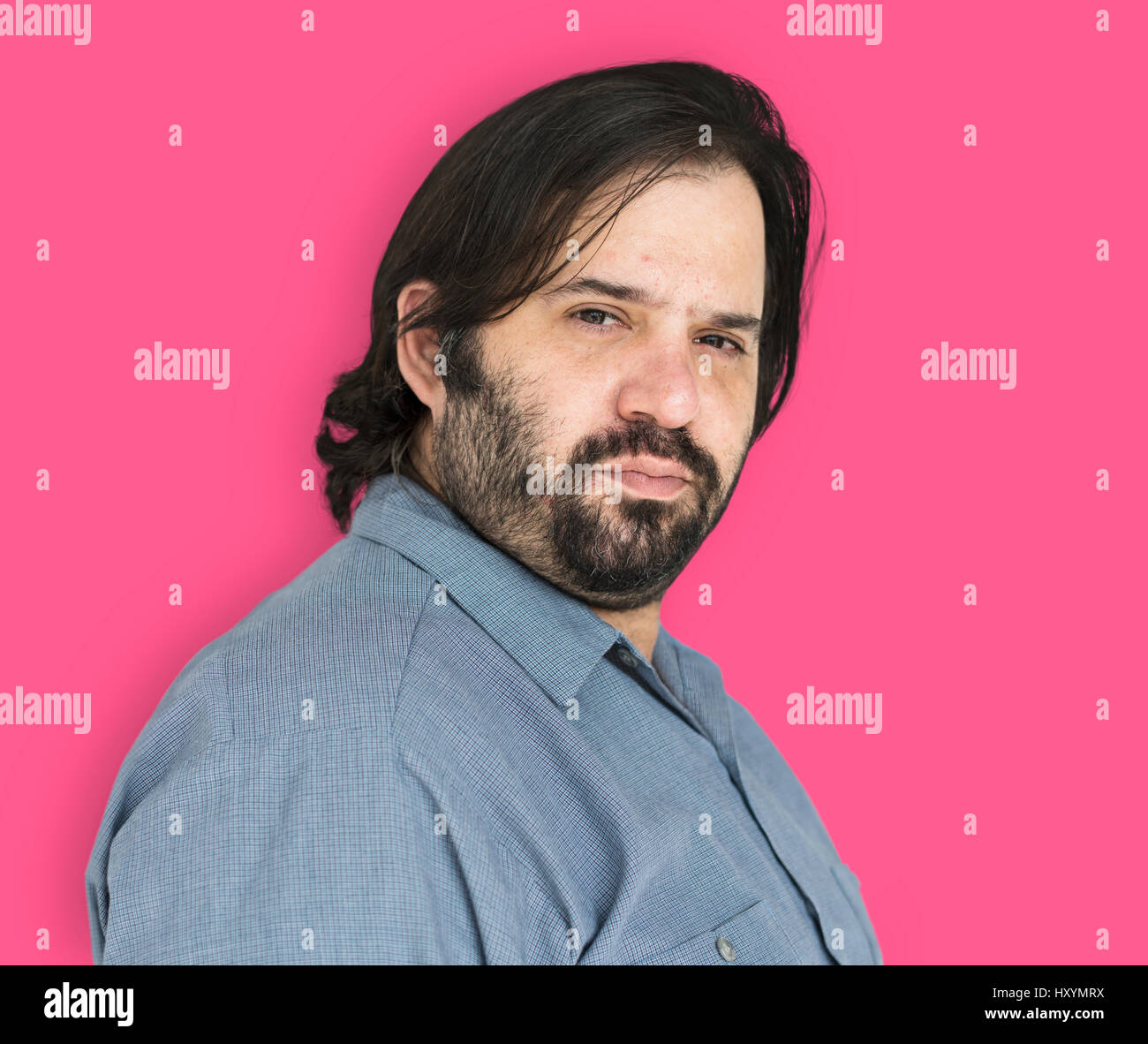 Caucasian Male Man Focused Concentrated Stock Photo - Alamy