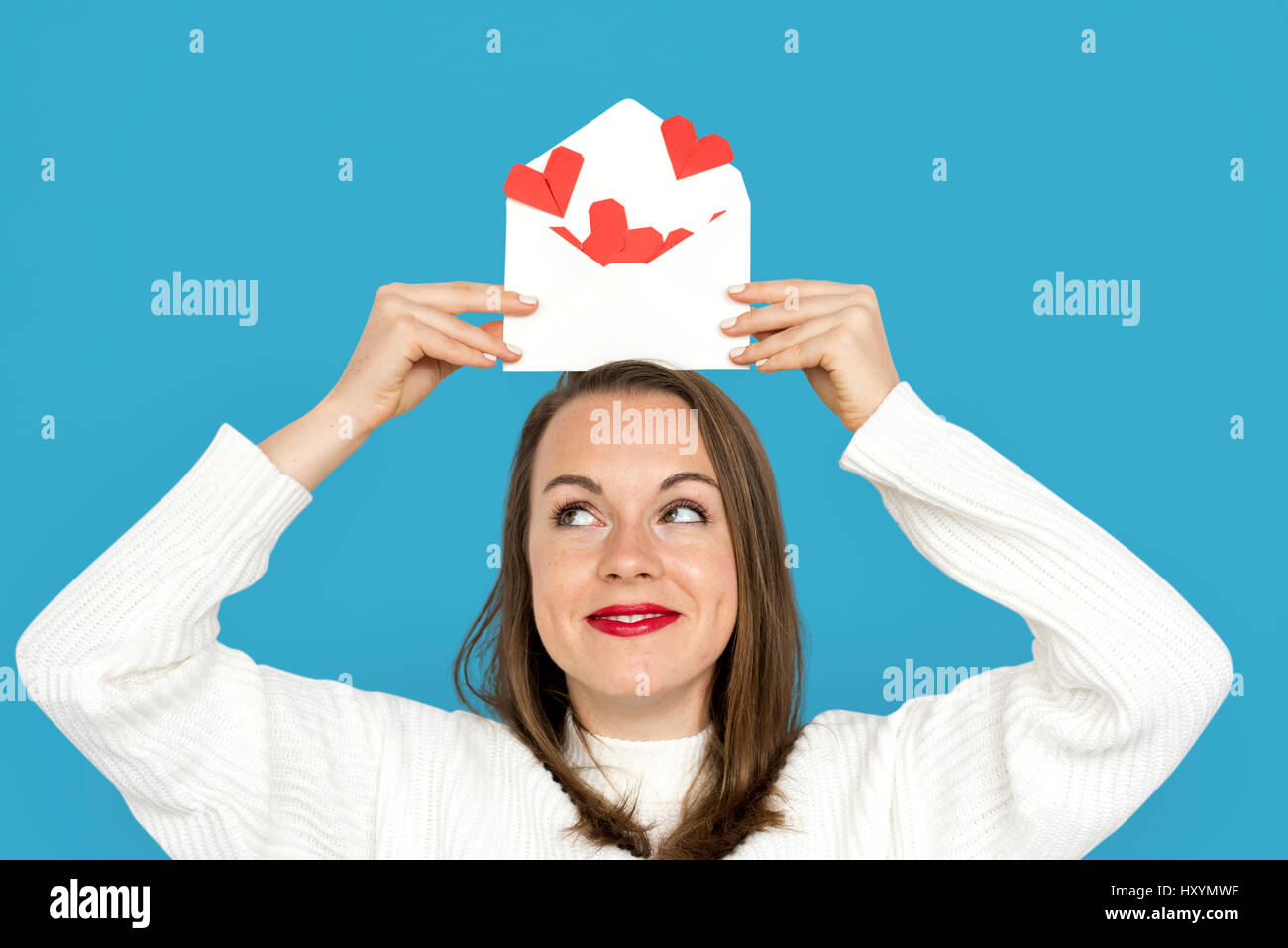 Woman with envelope hi-res stock photography and images - Alamy