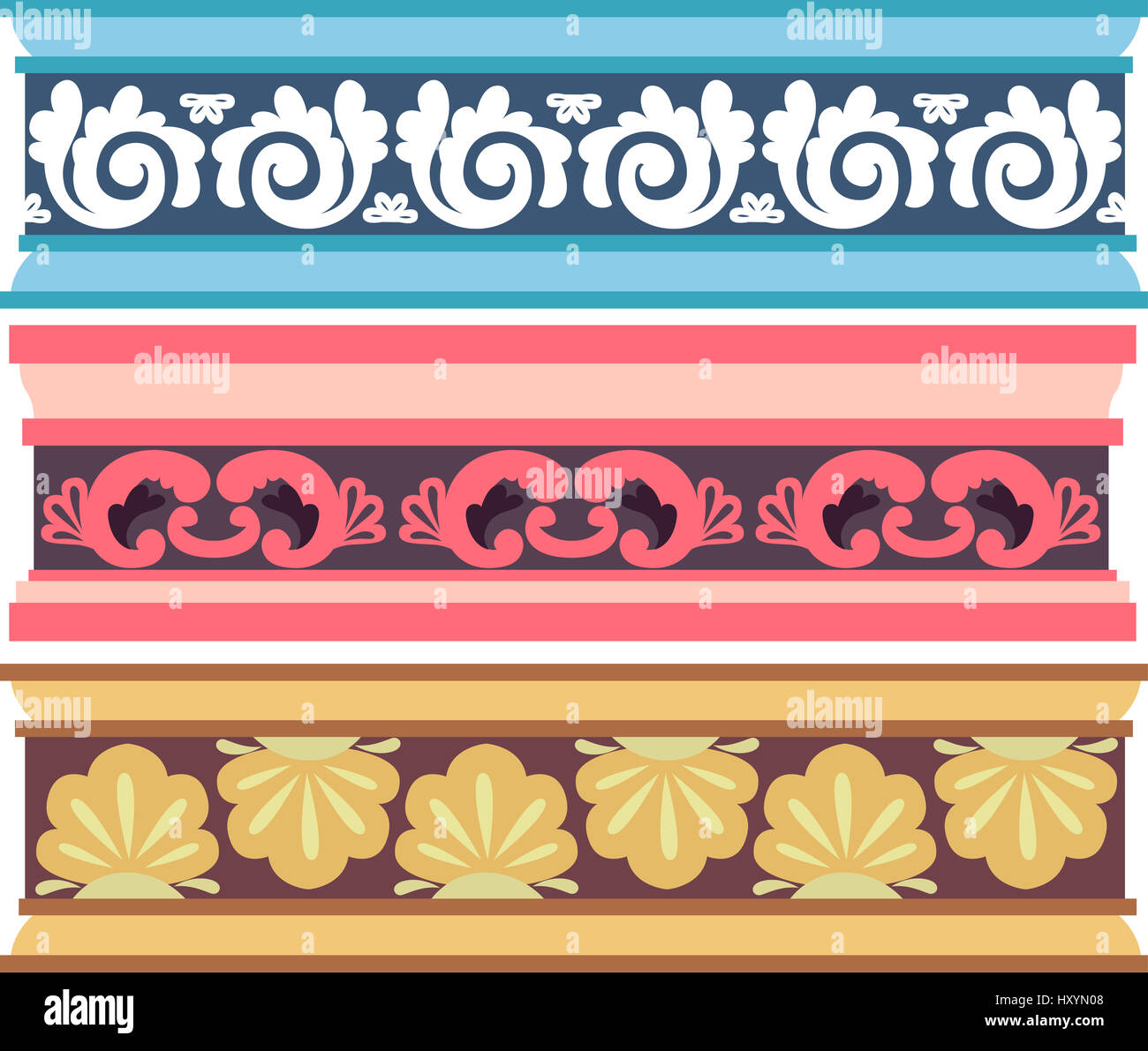 Border Illustration of Cornices with Elaborate Designs Stock Photo - Alamy
