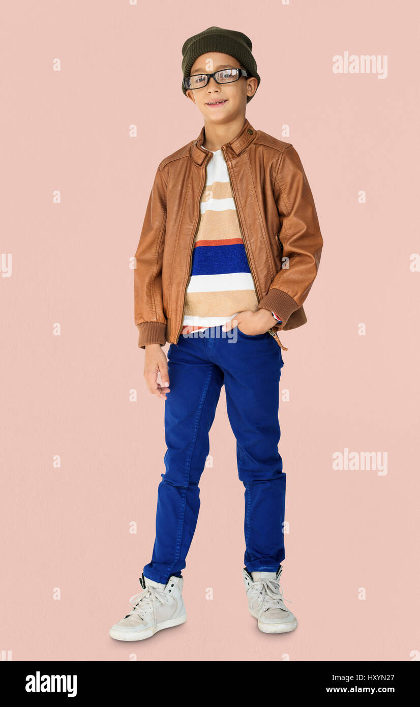 Little Boy Standing Smile Posing Stock Photo - Alamy