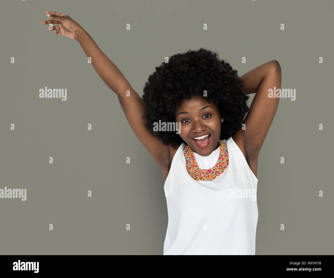 African Descent Female Excited Happy Stock Photo - Alamy