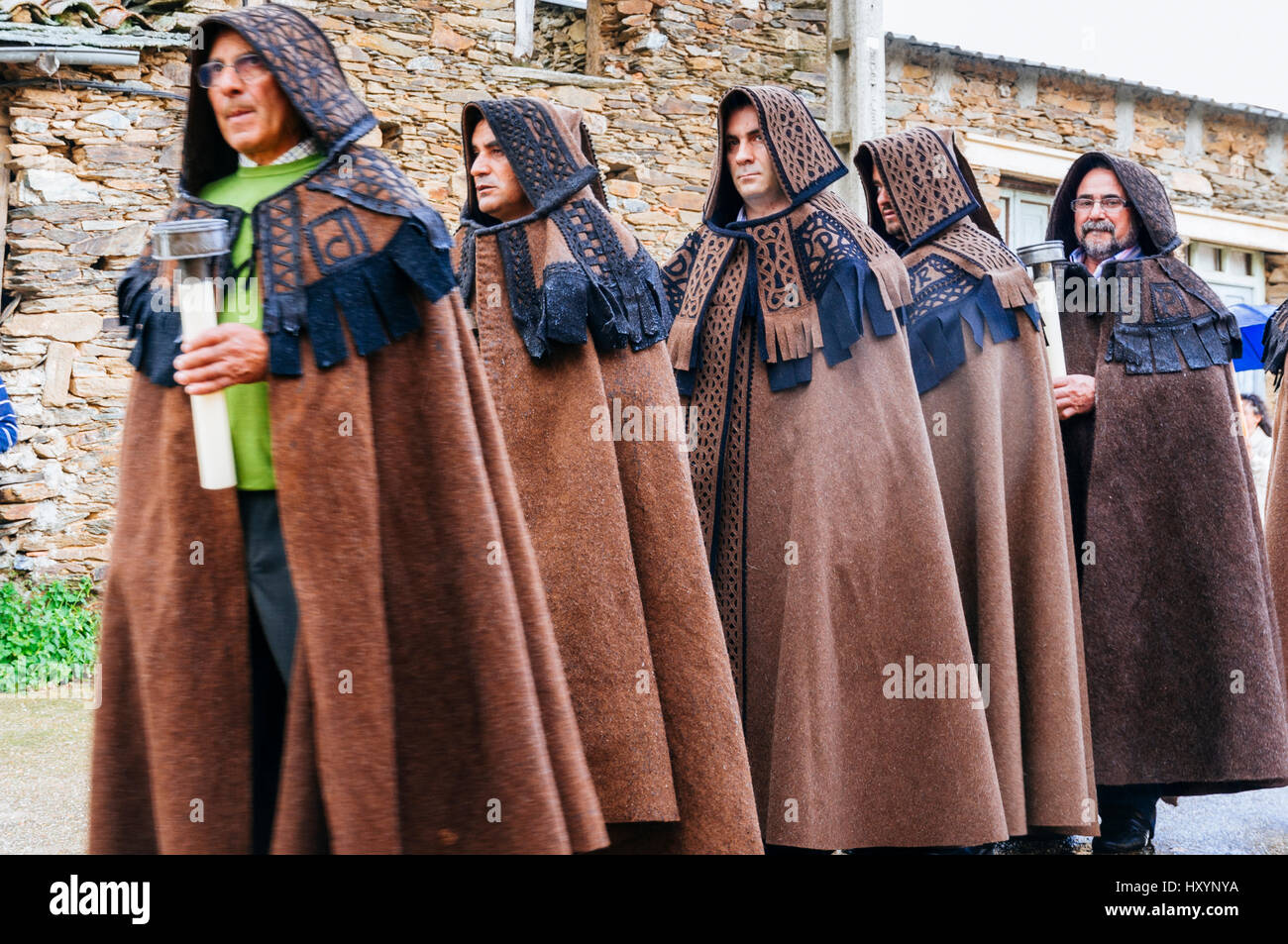 Holy week. On Maunday Thursday members of the Brotherhood of the Cross ...