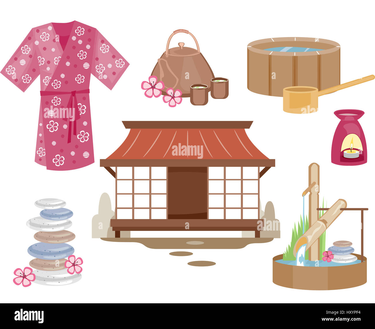 Illustration of Elements Typically Associated with Japanese Zen Stock ...