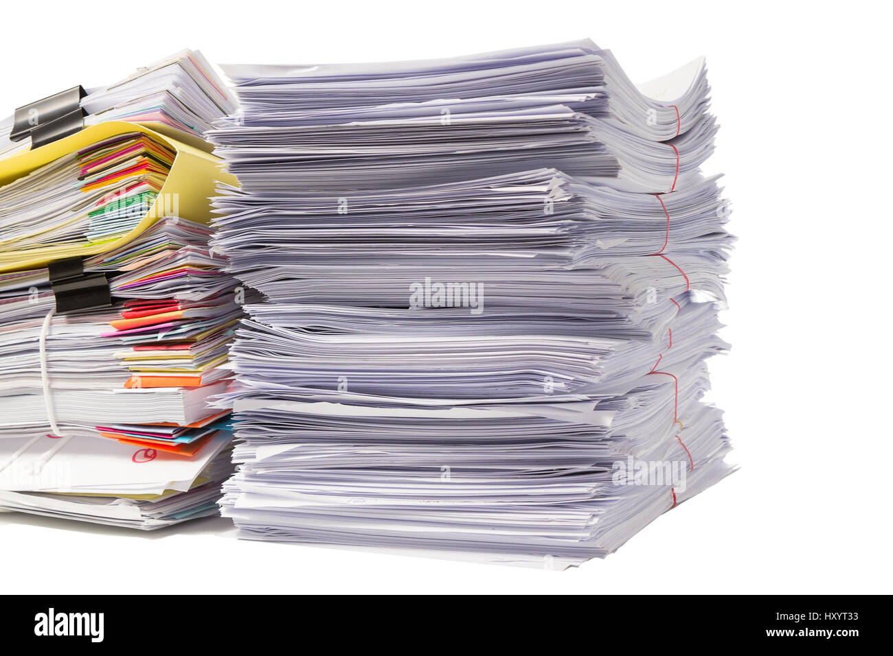 Stack of business papers isolated on white background Stock Photo - Alamy