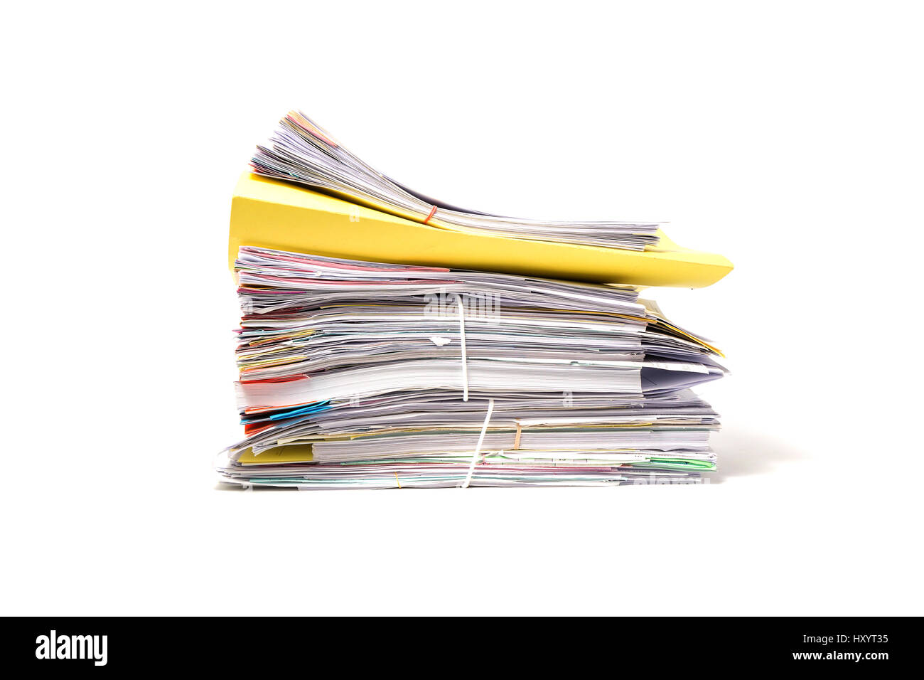 Stack of business papers isolated on white background Stock Photo - Alamy