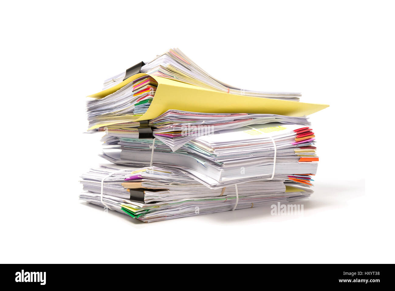 Stack of business papers isolated on white background Stock Photo - Alamy