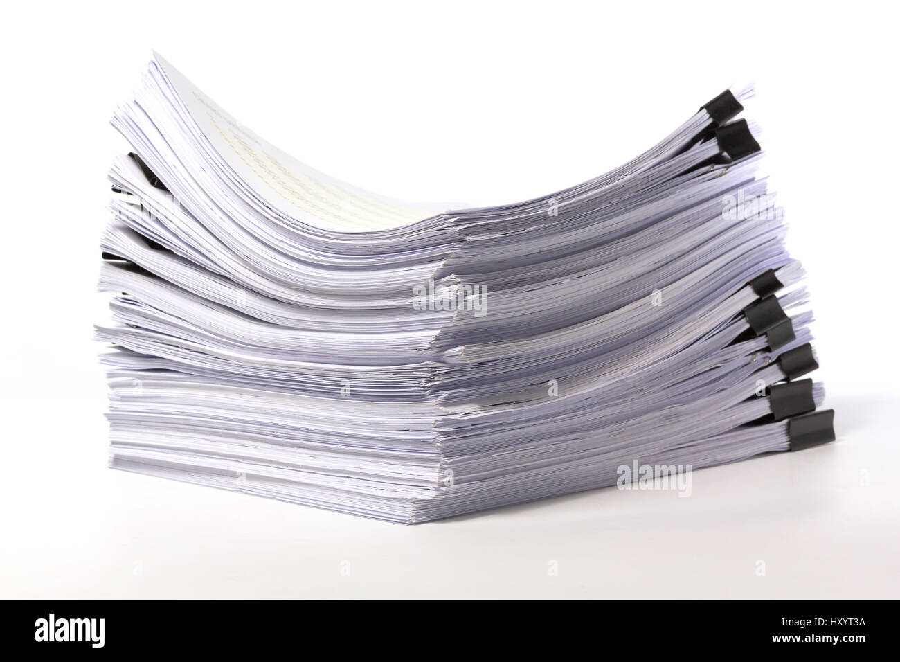 Stack of business papers on white background Stock Photo - Alamy