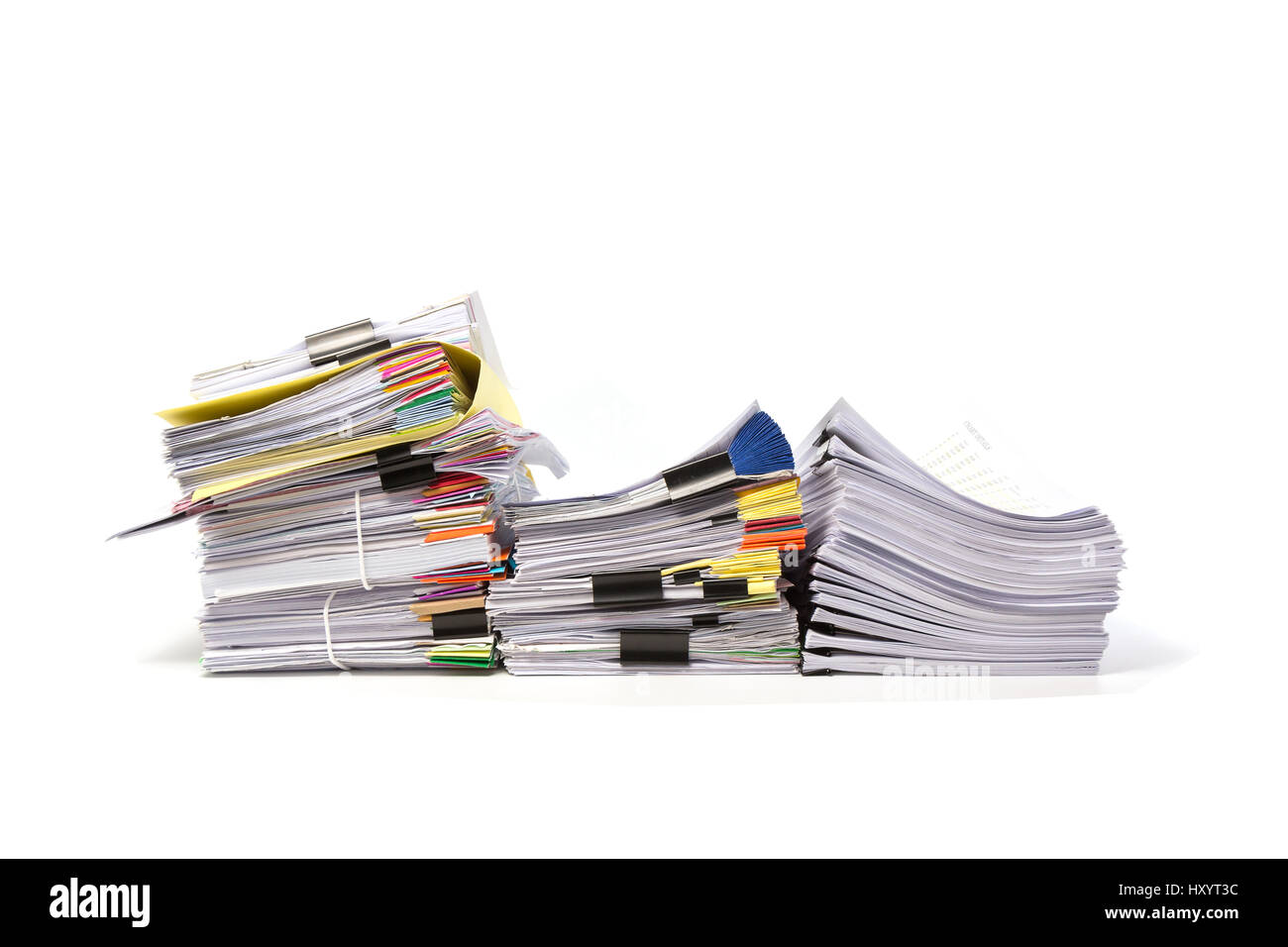 Stack of business papers isolated on white background Stock Photo - Alamy