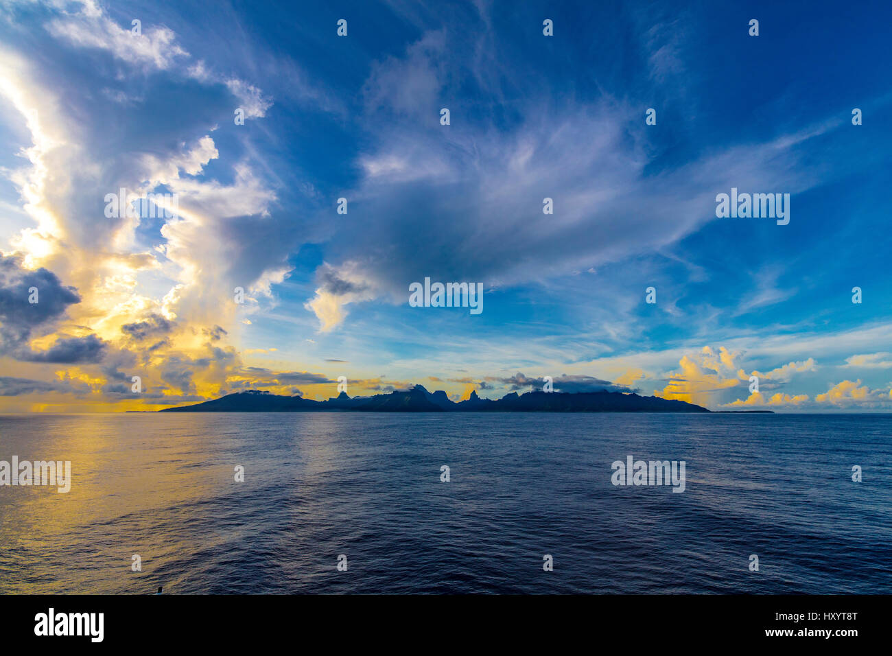 Sunrise, Moorea, French Polynesia Stock Photo - Alamy