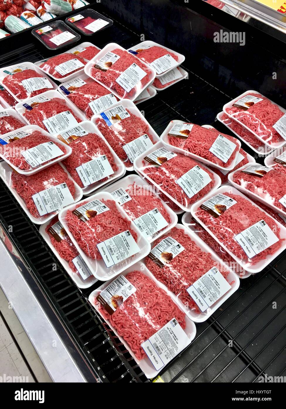 Packaged ground beef Stock Photo - Alamy