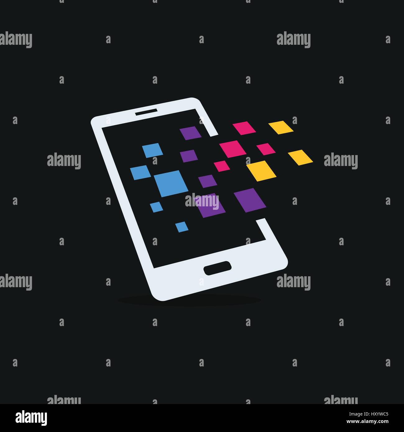 Smartphone apps, mobile development concept, vector illustration Stock ...