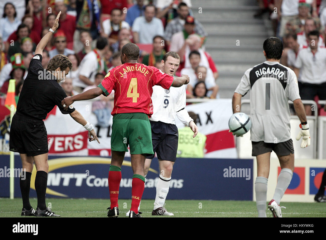 URS MEIER, JORGE ANDRADE, WAYNE ROONEY , RICARDO, PORTUGAL V ENGLAND ...